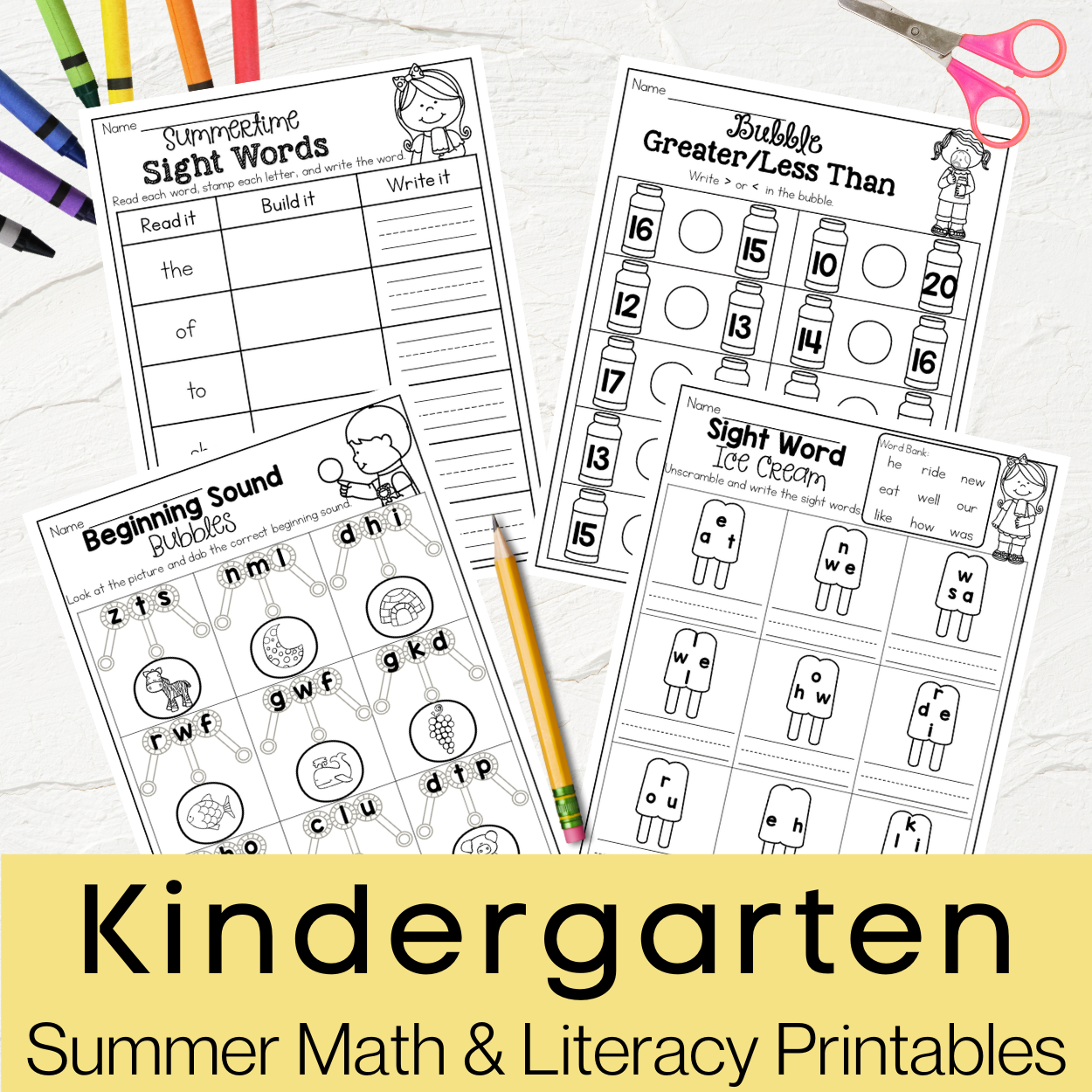Summer Math & Literacy {Kindergarten} - Searching For Silver