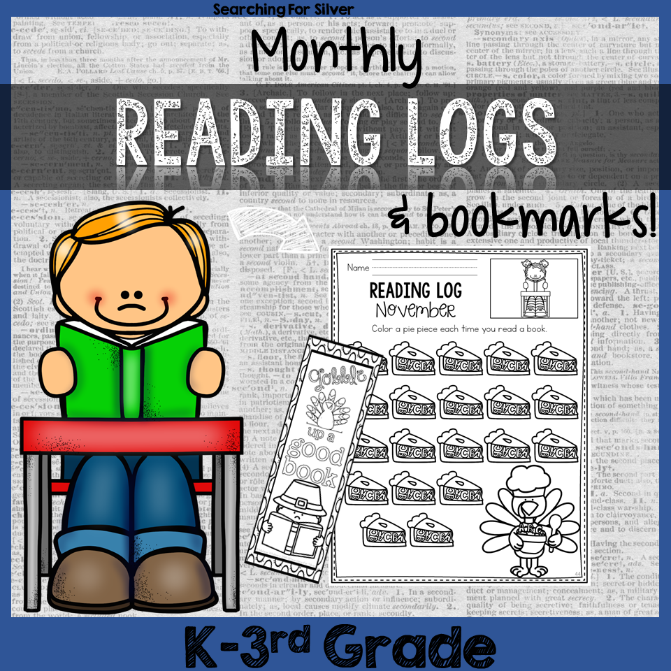 Monthly Reading Logs & Bookmarks - Searching For Silver