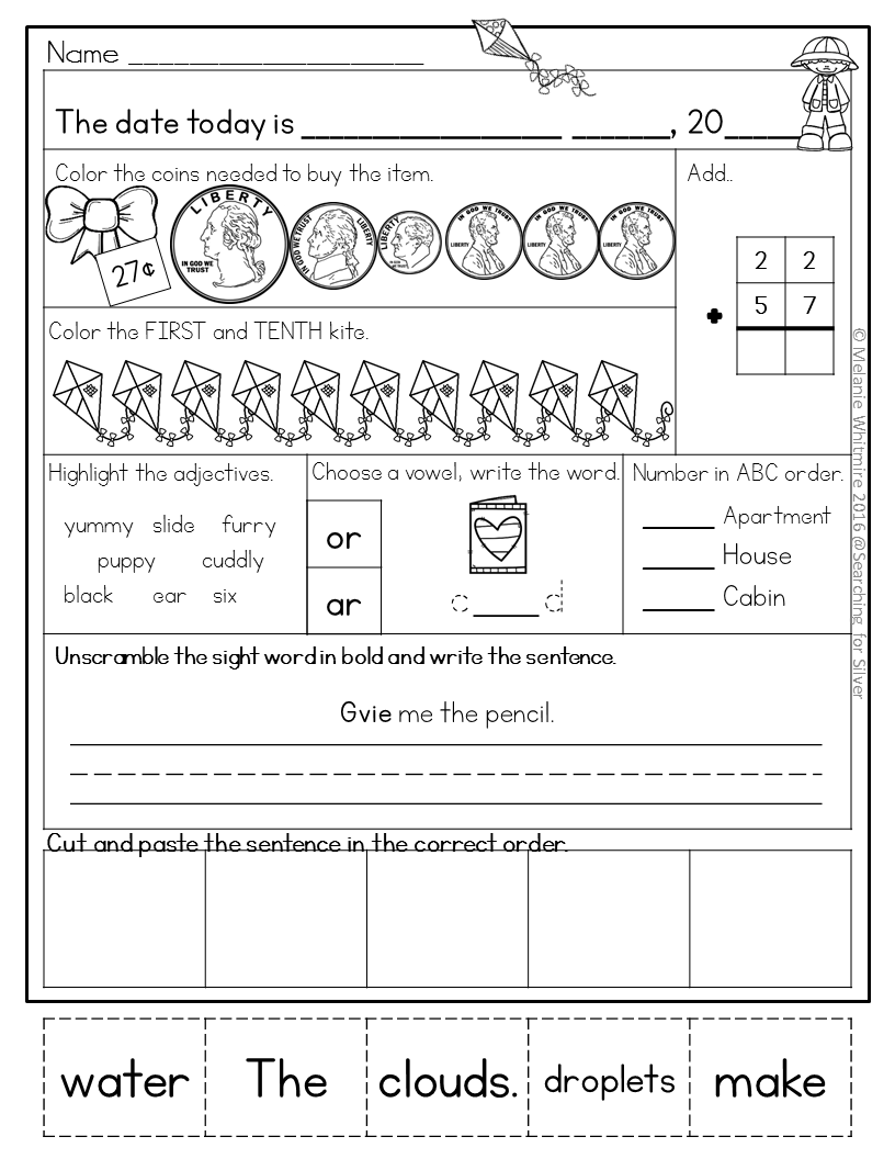 April Morning Work {First Grade} - Searching For Silver