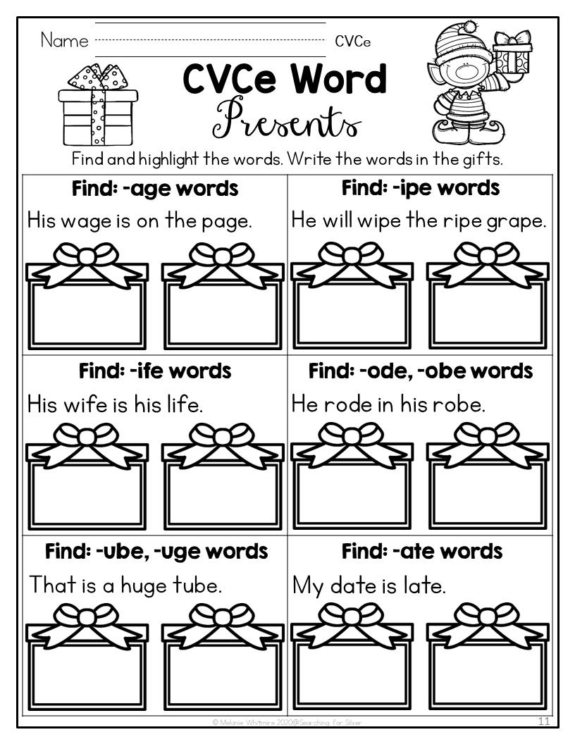 CVCe Phonics Word Work - Searching For Silver