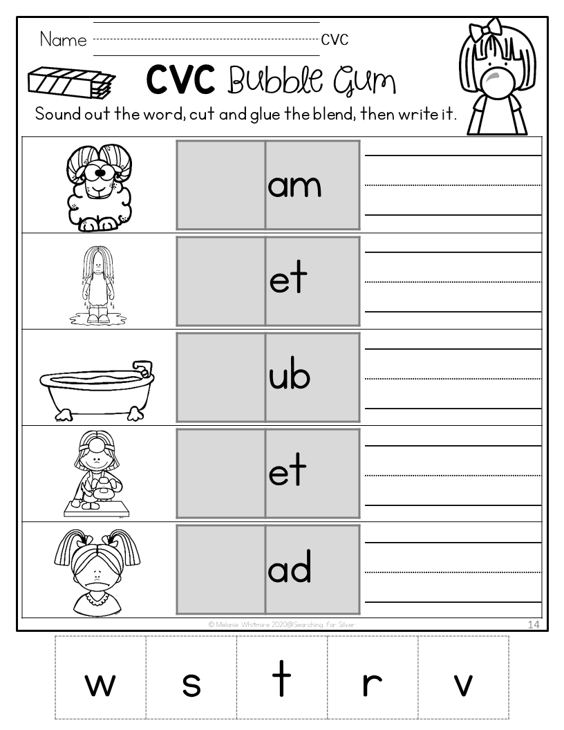 CVC Phonics Word Work - Searching For Silver