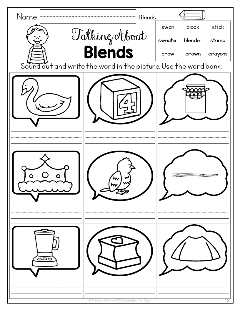Blends Phonics Word Work - Searching For Silver