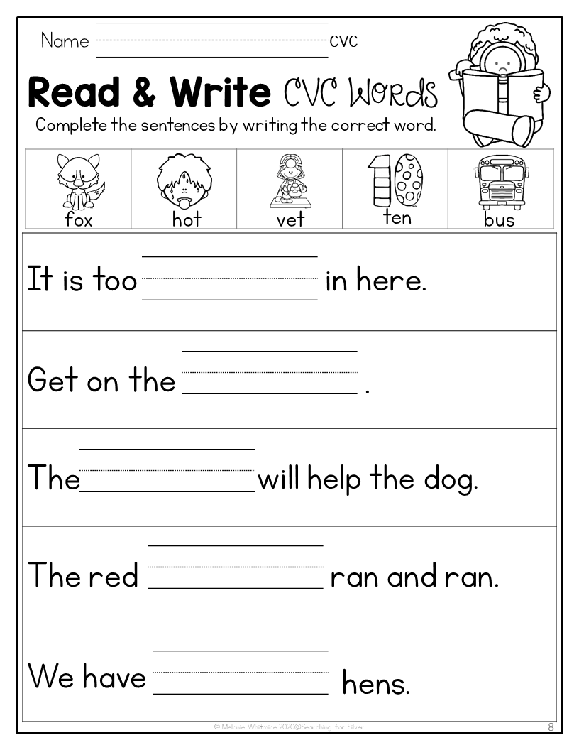 CVC Phonics Word Work - Searching For Silver